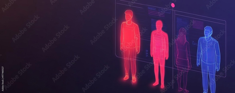 Interactive user persona workshop tool, glowing demographic insights ...