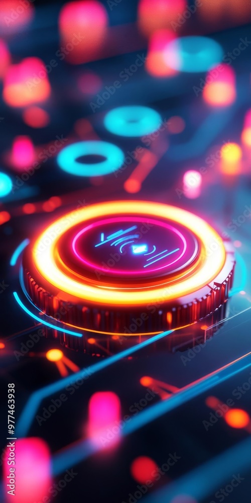 Remote user testing platform, holographic interface tests, glowing ...