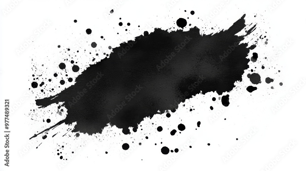 Ink-splat transition, watercolor paint brush stroke. Abstract inkblot ...