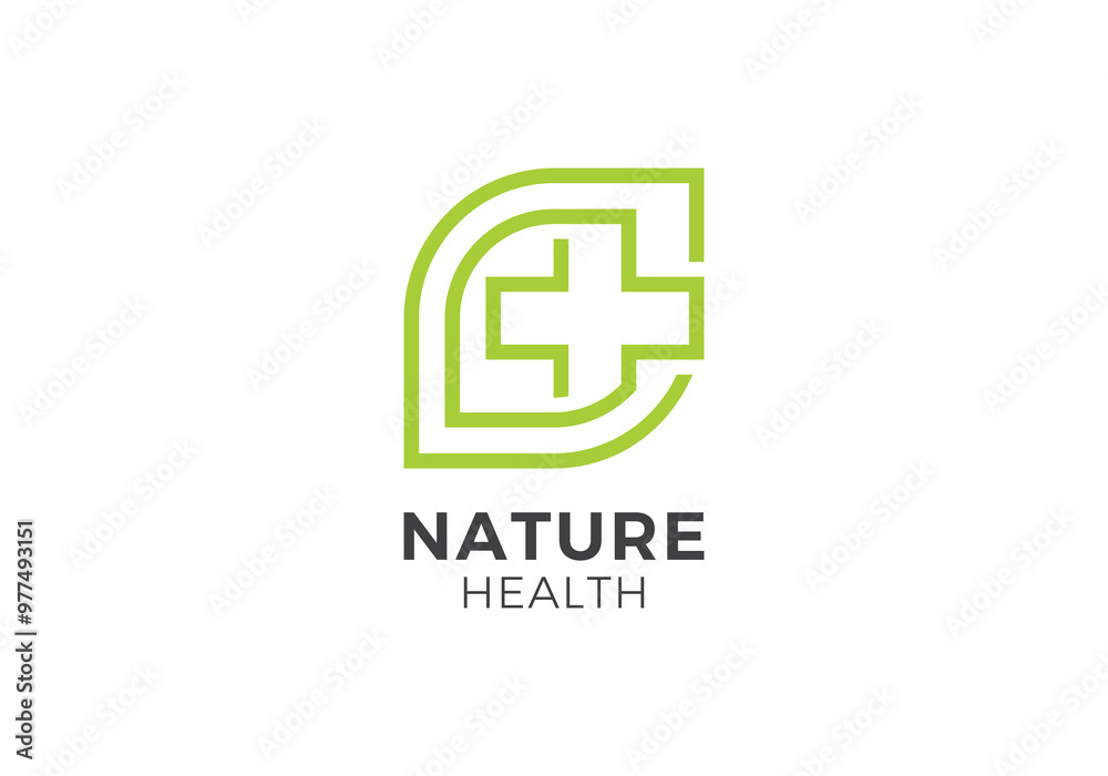 medical leaf logo design. simple modern health care icon vector Stock ...