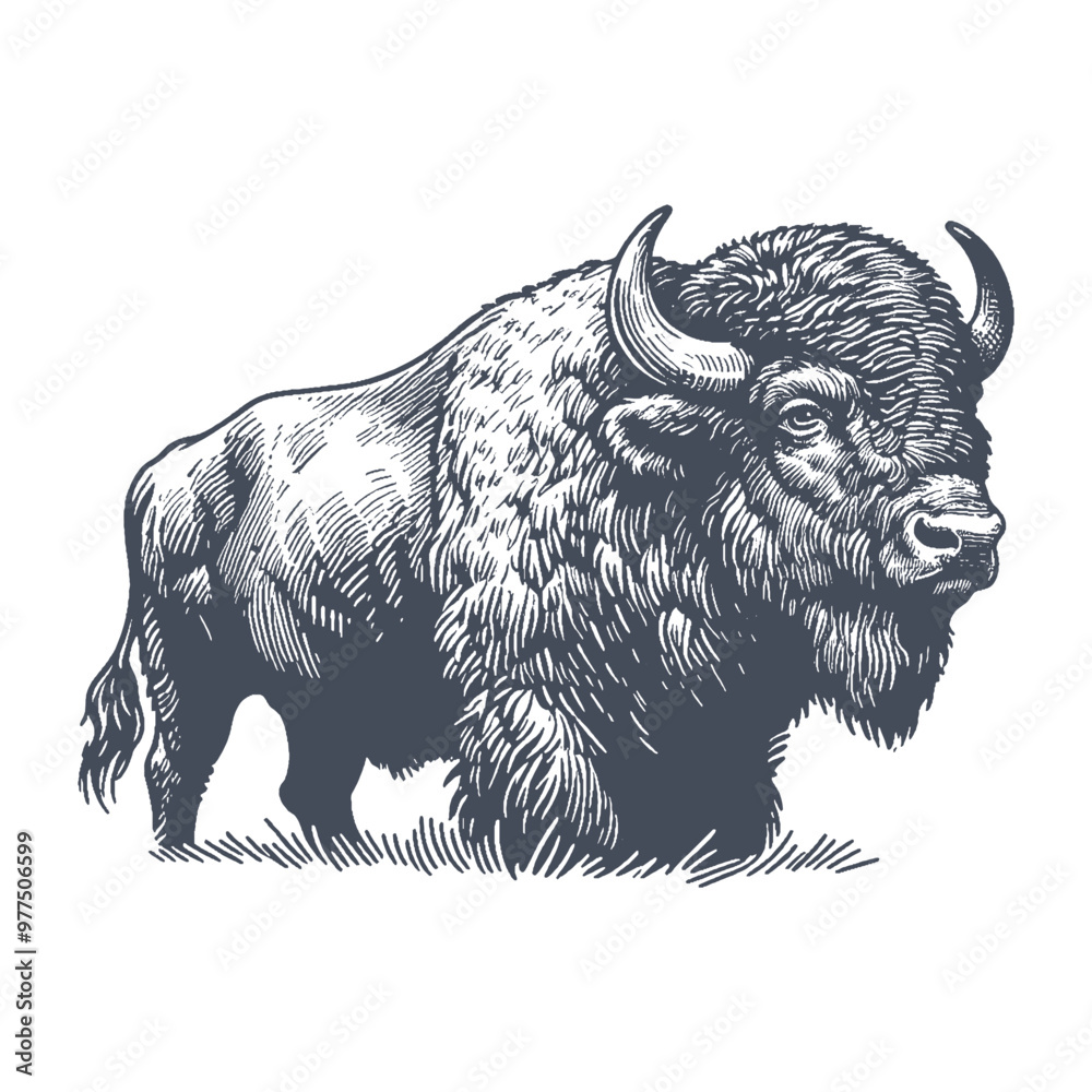 buffalo vector illustration Stock Vector | Adobe Stock