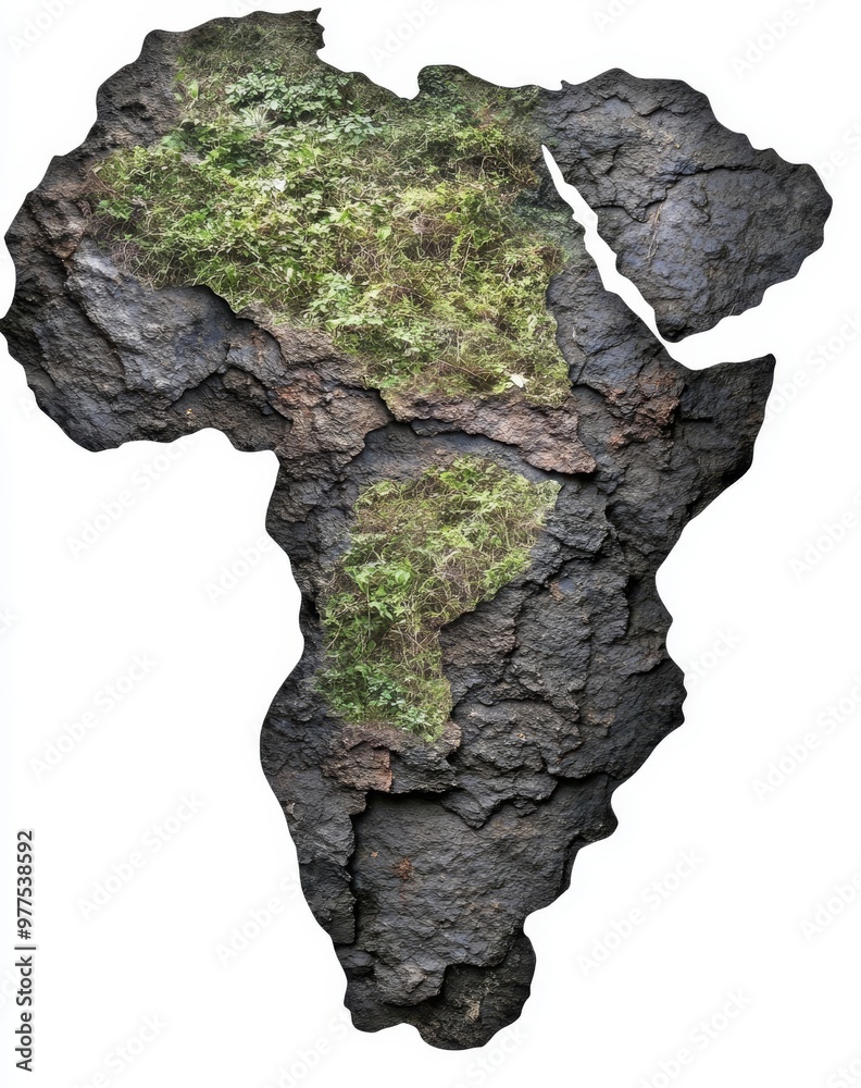 Stock-Illustration „3D World map of Africa continent with Arabian ...