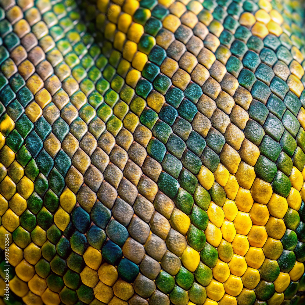 Foto de Stock Close-up of carpet python skin texture displaying vibrant ...