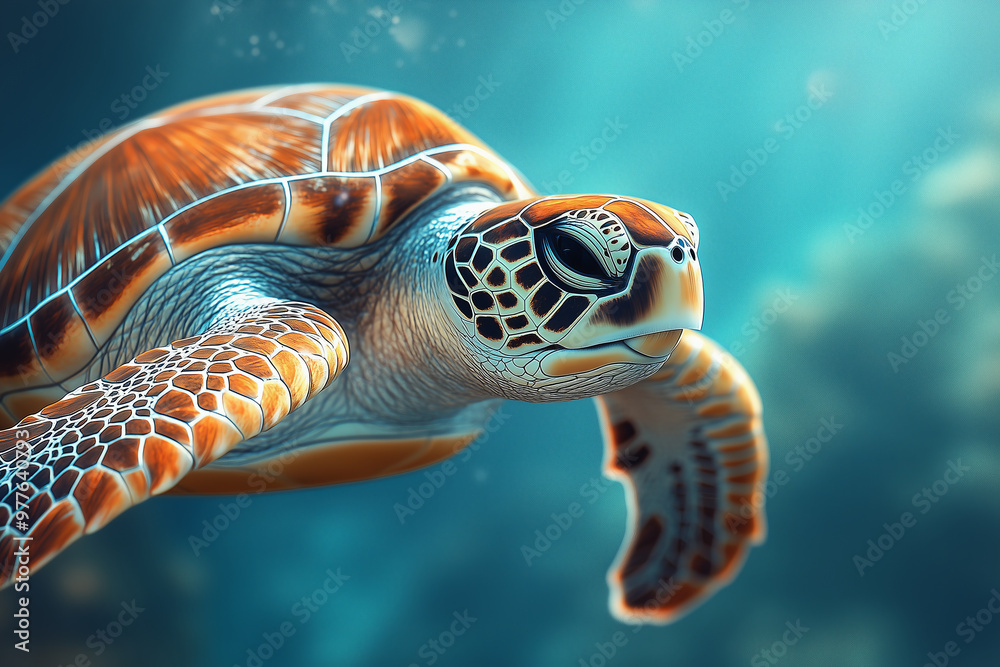 Little turtle swimming in the sea Vivid underwater images and southern ...