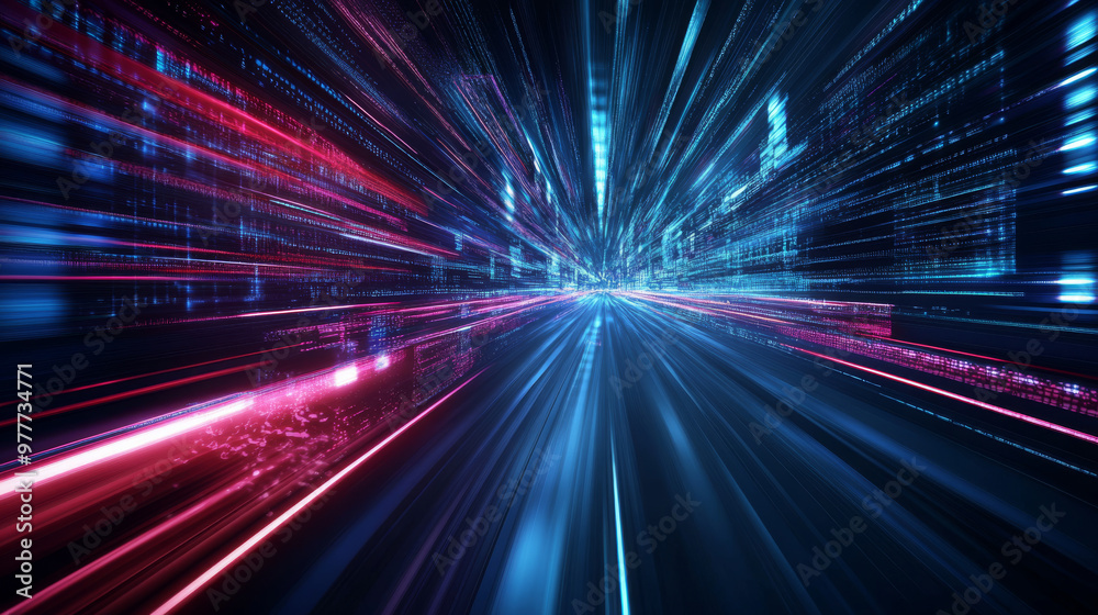 Speed movement design background concept featuring hi-tech digital ...
