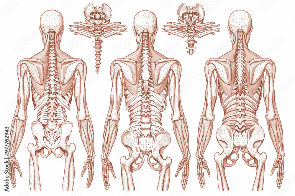 Vector de Stock Detailed Diagram of Paraspinal Muscles and Erector ...