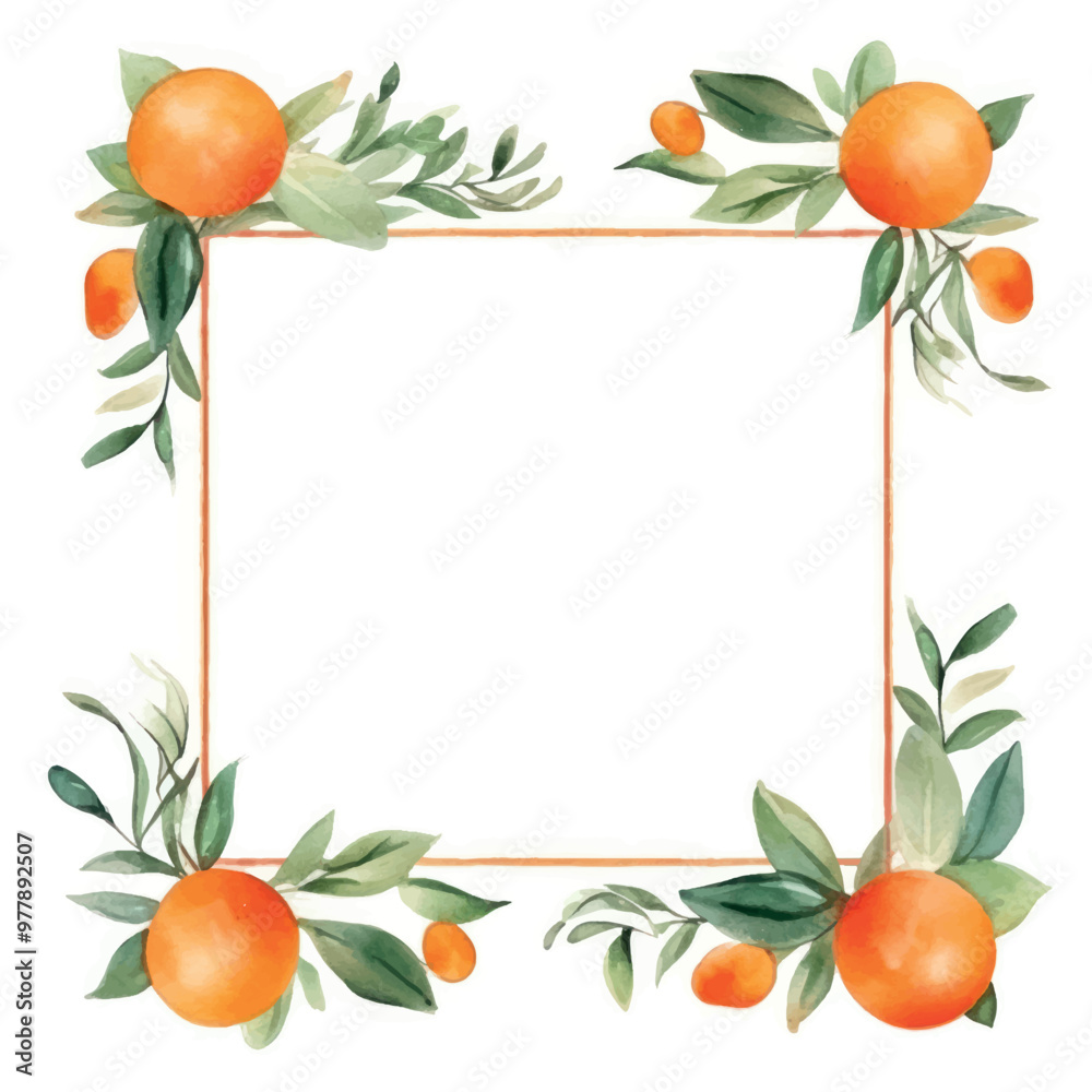 Elegant citrus-themed border design Stock Vector | Adobe Stock