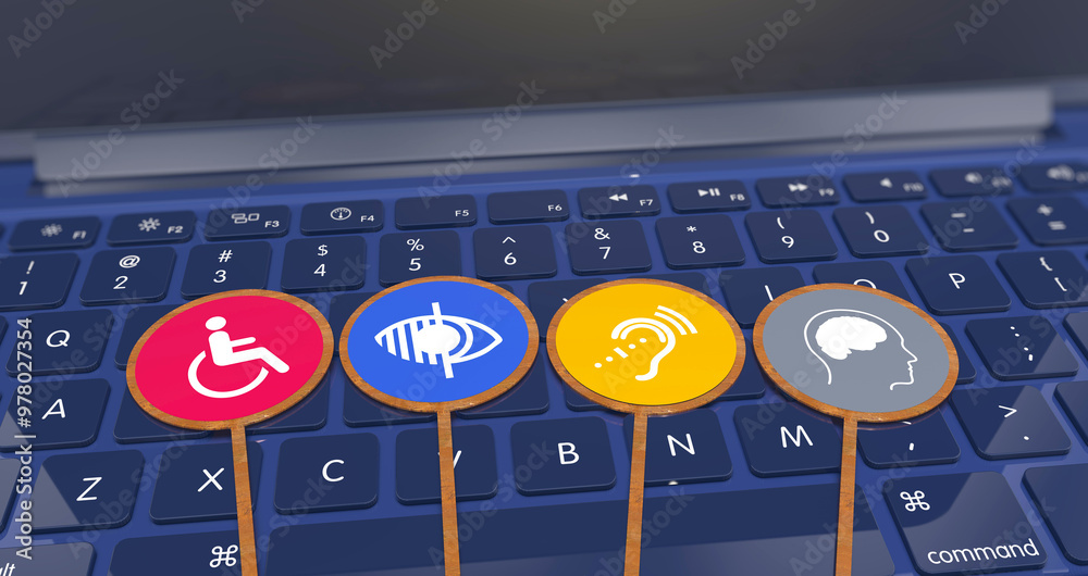 Disabled, Disability Signs, Icons are Visual Presentation. Stock Photo ...