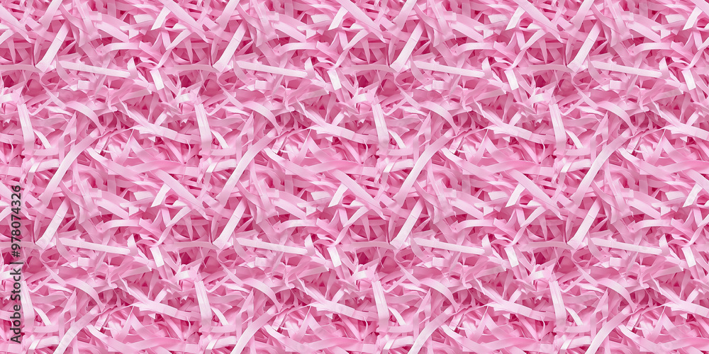 shredded paper filler in baby pink color with thin, delicate strips ...