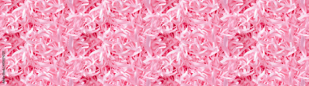 shredded paper filler in baby pink color with thin, delicate strips ...