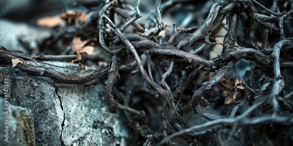 Twisted Vines of Entanglement: Tangled vines snaking through the ruins ...