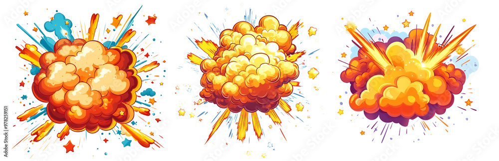 Cartoon explosion with a white background. Perfect for your comic or ...