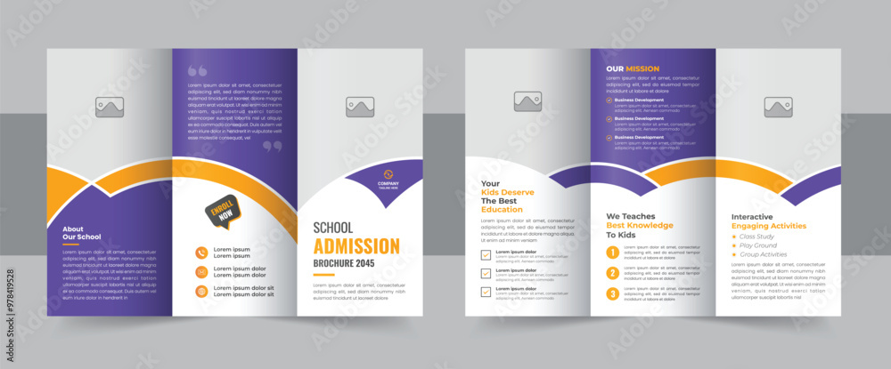 Creative kids school admission trifold brochure, Unique trifold ...