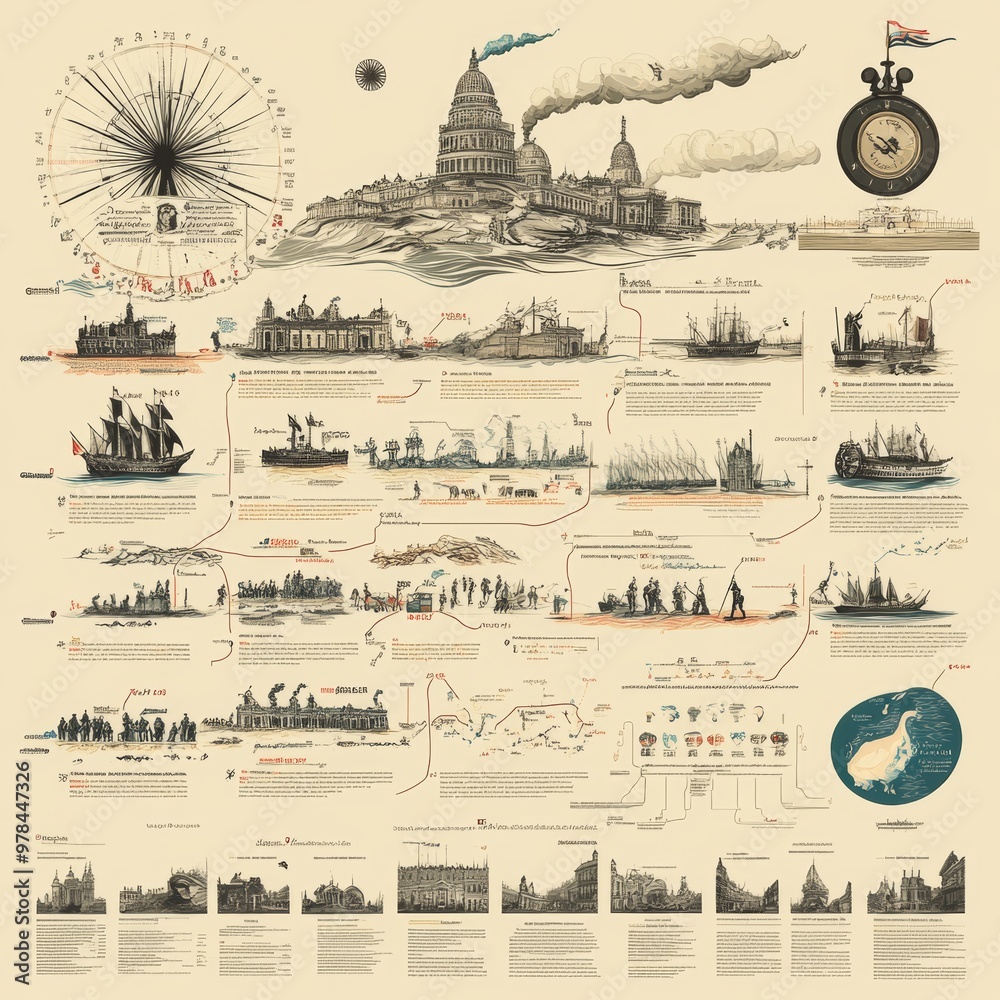 Historical Timeline Illustration American History Revolutionary War ...