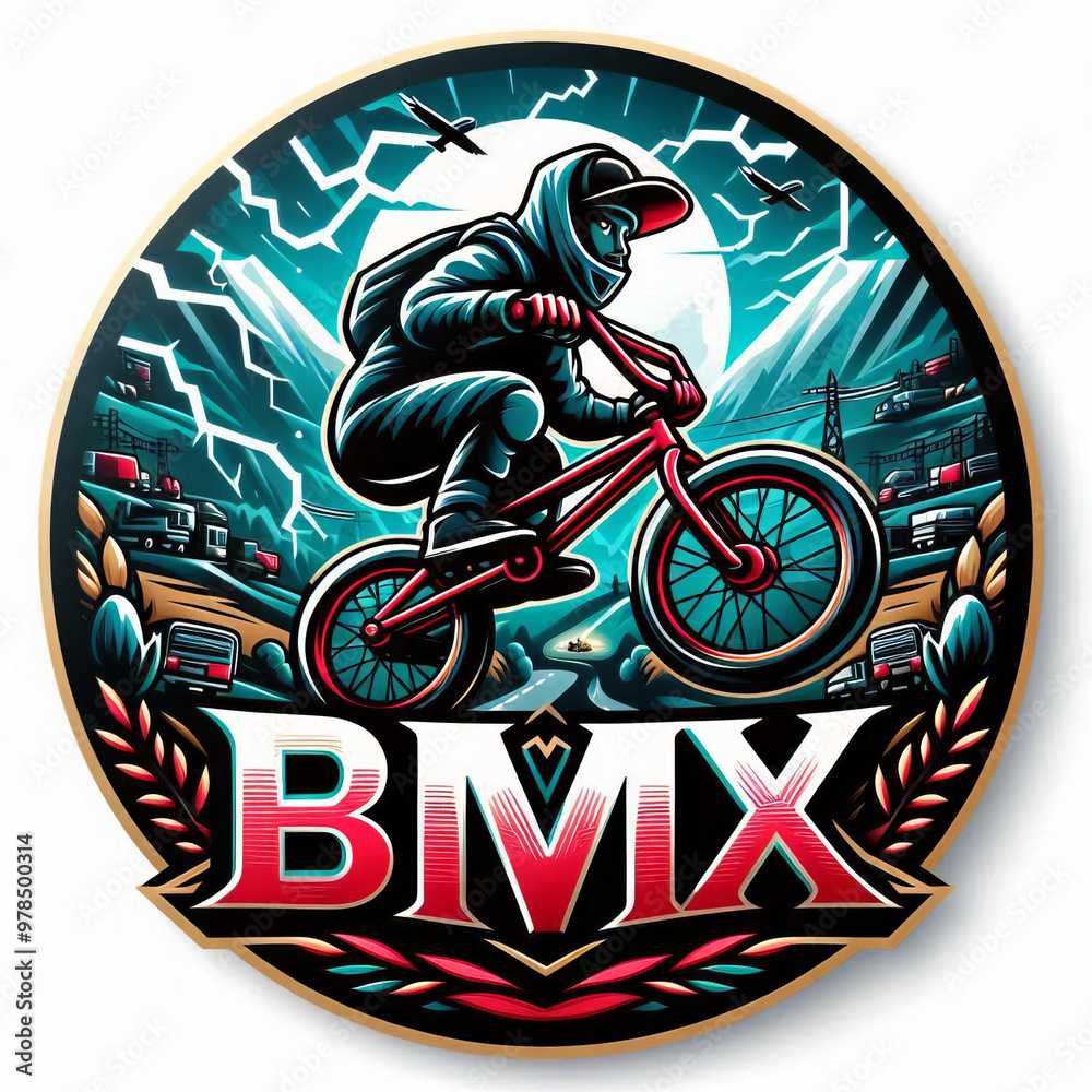 logo BMX club, vector, editing Stock Illustration | Adobe Stock