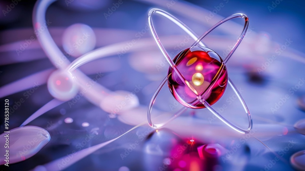 Ilustración De Stock Visualization Of Atomic Structure With Electrons