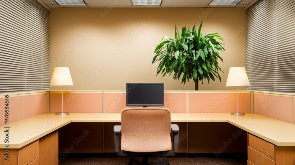 Recession-driven layoffs represented by an empty corporate office ...
