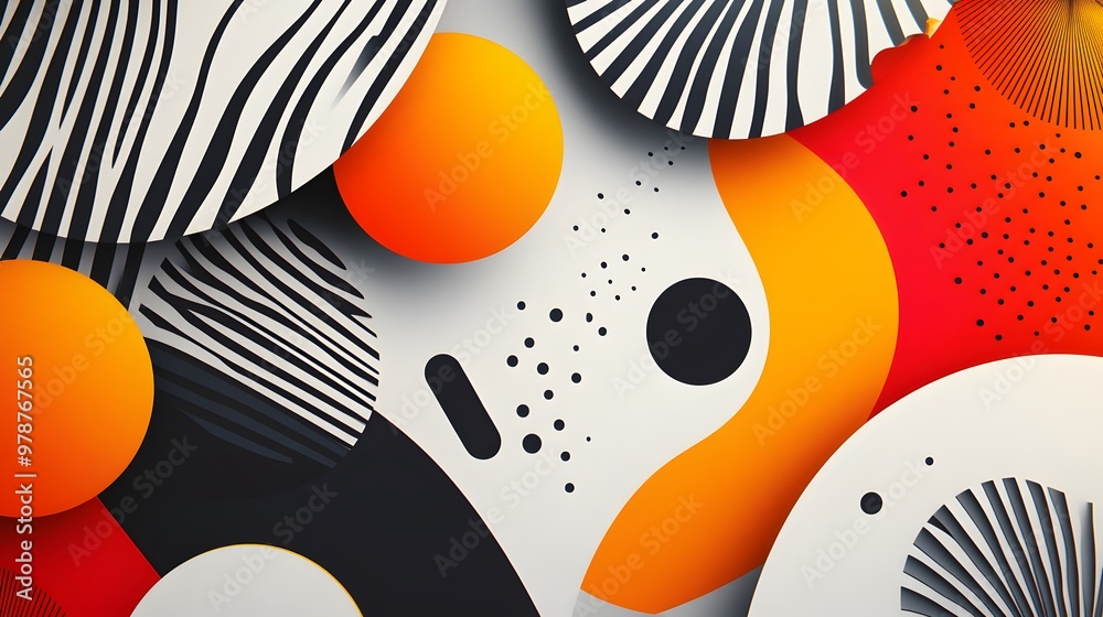 Stylized 2D background with bold, graphic patterns and clean shapes ...