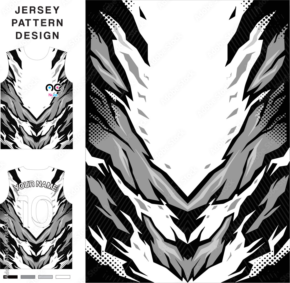 Abstract feather concept vector jersey pattern template for printing or ...