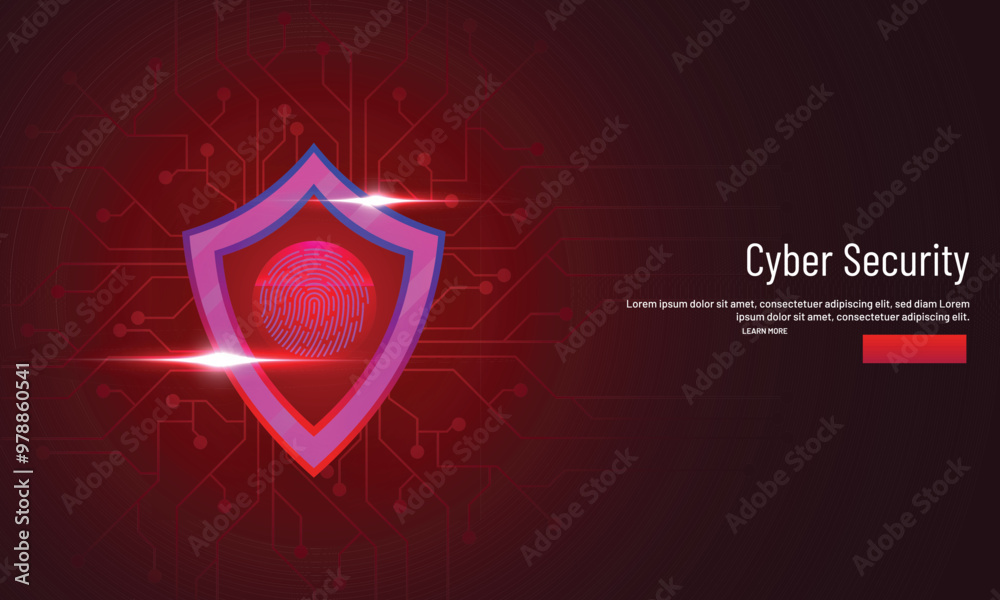 Cyber Security landing page design with illustration of protection ...