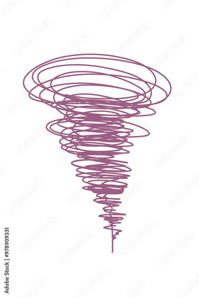 Doodle wind tornado vortex air illustration line art abstract hand draw ...