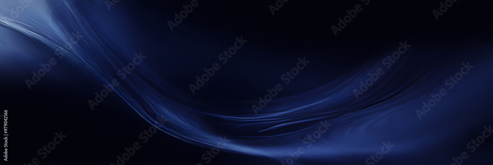Dark navy blue wave gray grainy noisy gradient background smooth ...