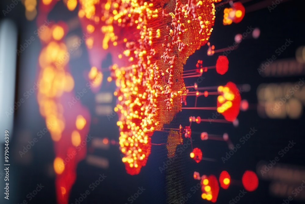 Artistic map highlighting indicators of viral spread in North Africa ...