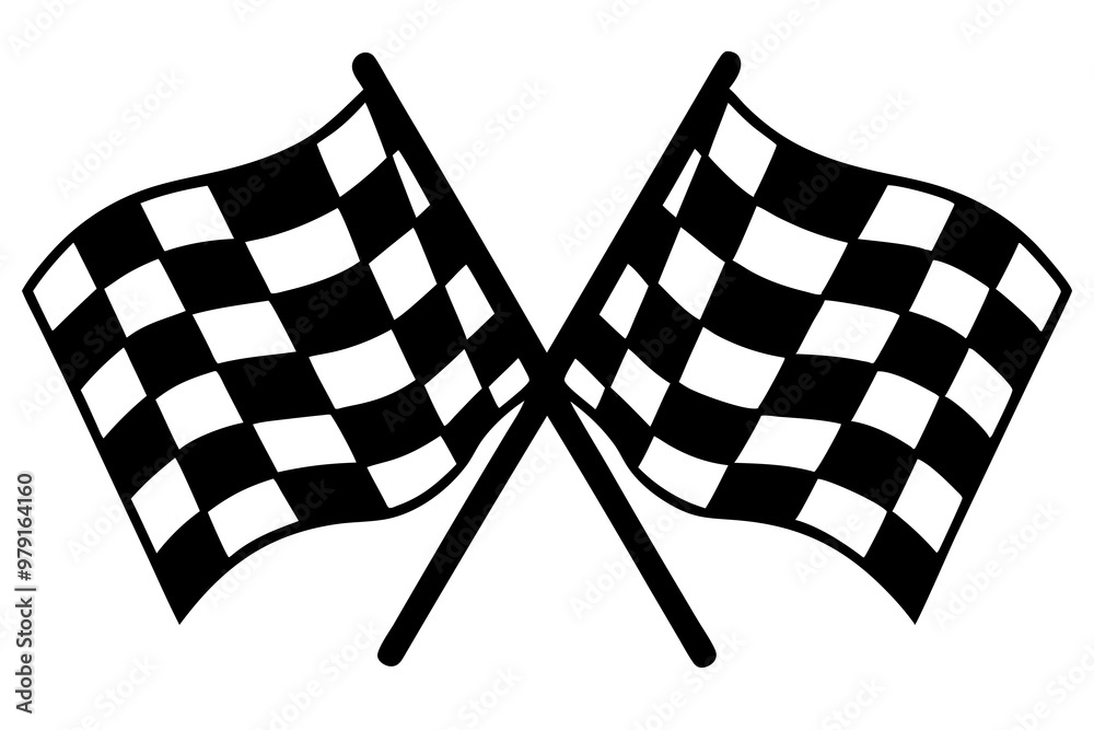 two crossed checkered Flag NASCAR Racing flag sports finish line flag svg vector cutfile for ...
