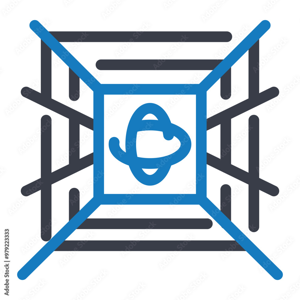 Spatial Interaction Icon. Represents 3D space interaction using an ...