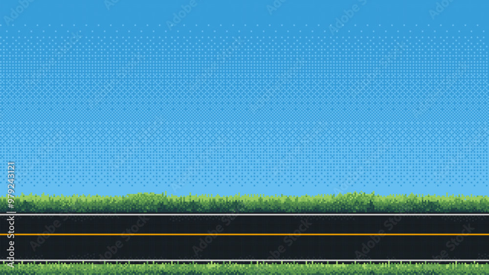 pixel art racing game level background, pixel retro design, 8 bit image ...