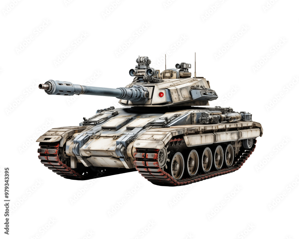 Camouflaged military tank suitable for military, warfare, and defense ...