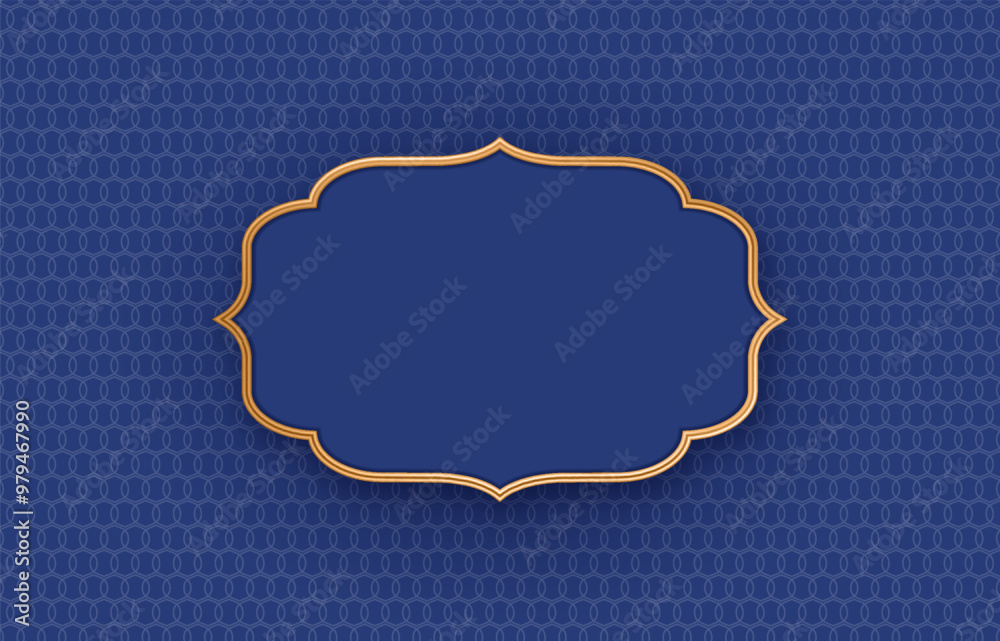 Banner with golden frame. Luxury oriental style patterned background ...