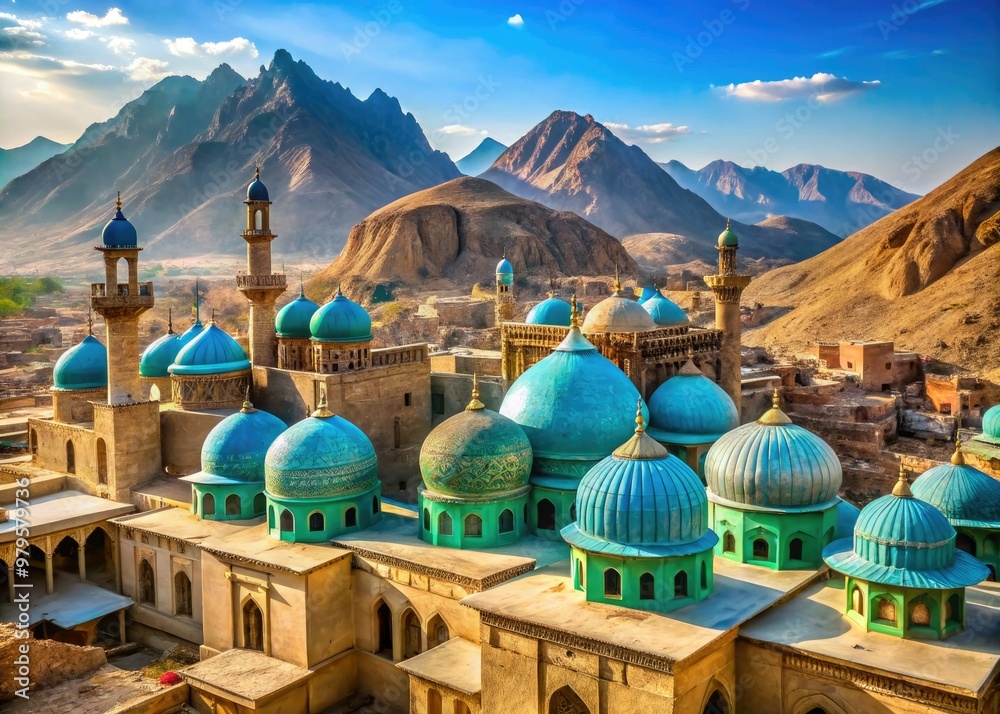 Vibrant turquoise-domed mosques and ancient bazaars amidst dusty ...