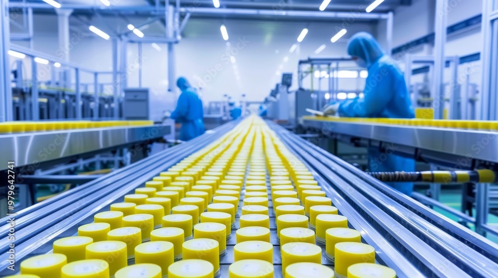 Advanced electric vehicle battery production line with robotic arms ...