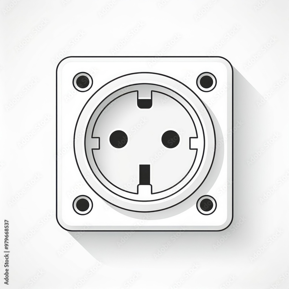 Isolated European Schuko Type F Power Outlet with Grounding Pin, Simple ...