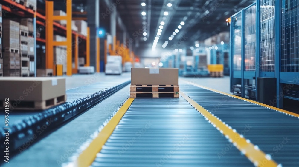 Robotic Pallet Movement in Automated Logistics Facility, showcasing ...