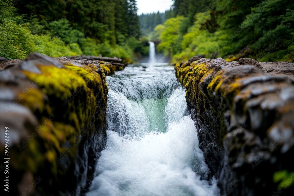 Olympic National Park's Sol Duc Falls, with powerful cascades of water ...