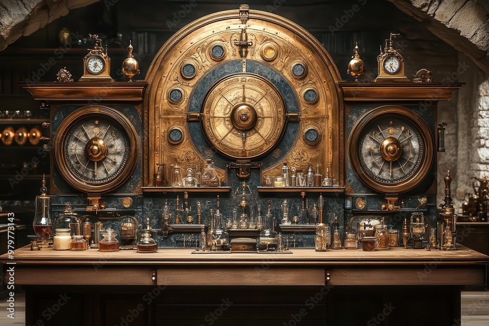 ancient mechanical oracle powered by alchemy and clockwork with ...