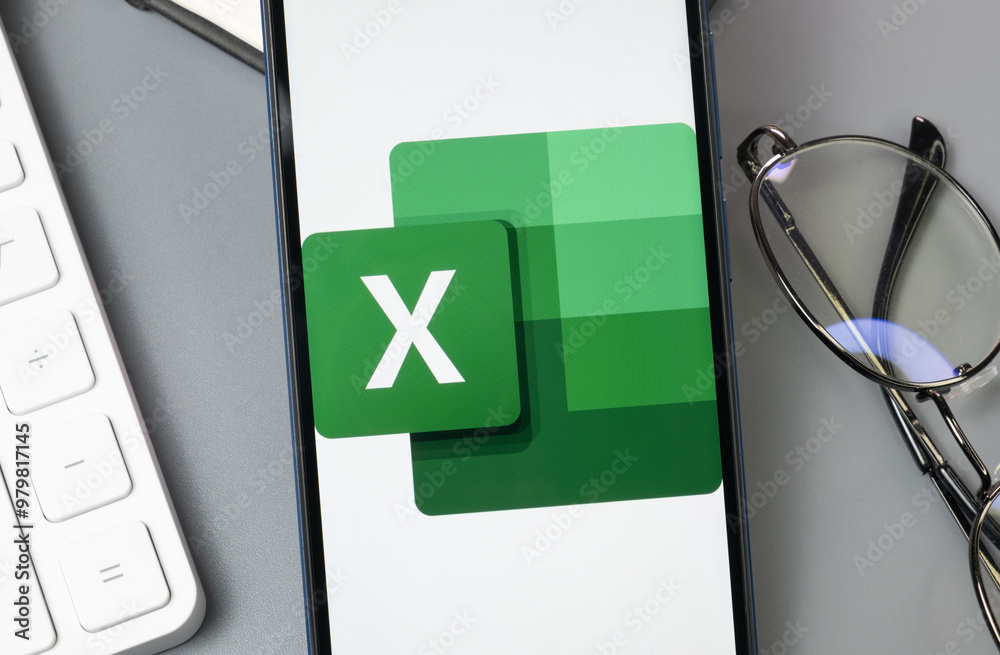 New York, USA - 30 August 2024: Microsoft Office Excel Logo on Phone ...