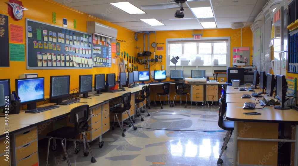Computer Lab Classroom Stock Illustration Adobe Stock