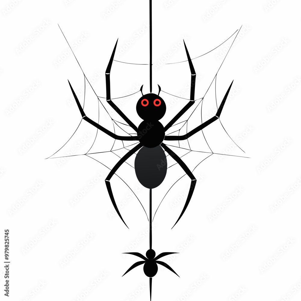 Spider vector illustration featuring cartoon, clipart, and line art ...