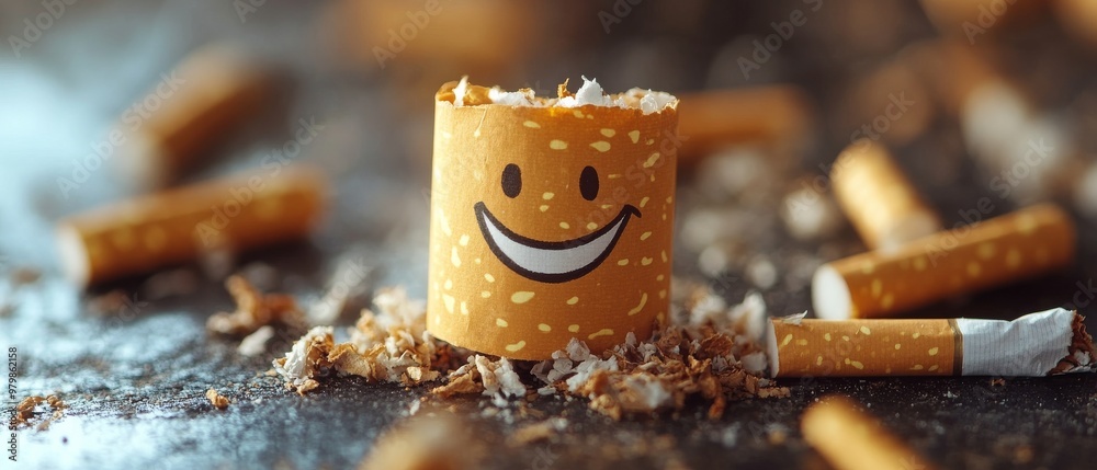 No Smoking Campaign Concept with Cigarette Rejection Photo in Photo ...