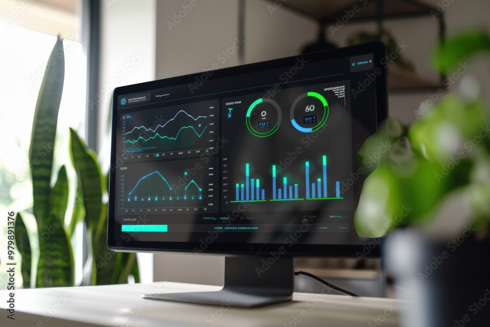 Modern Home Energy Monitoring System Display - Real-Time Consumption ...