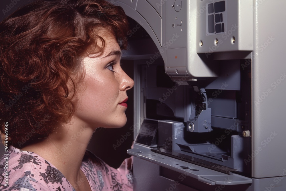 Profile of Female Patient Undergoing Mammogram with Advanced Medical ...
