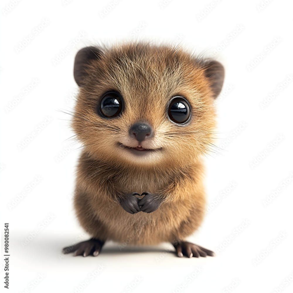 153. "Create a 3D image of a small baby quokka with big, captivating ...