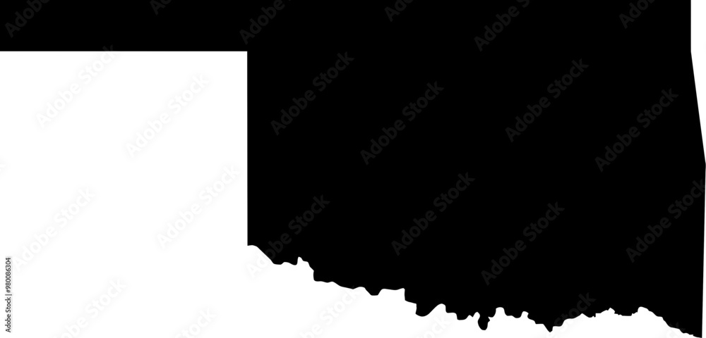 Contour map of the state of Oklahoma, USA. Vector graphic illustration ...
