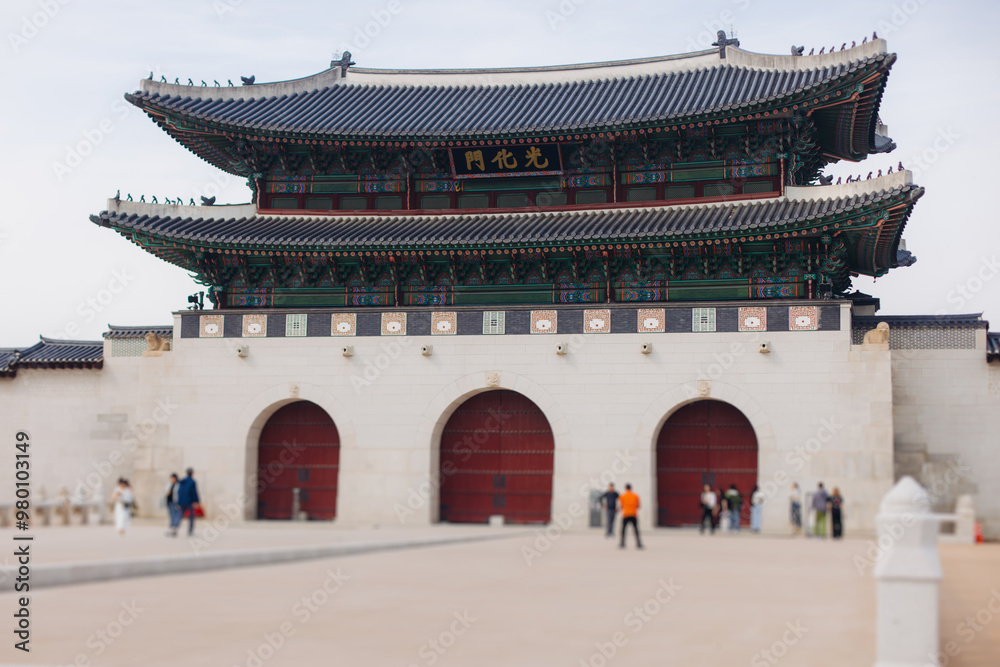 Gyeongbokgung Palace, Seoul, Jongno District, South Korea, in a spring ...