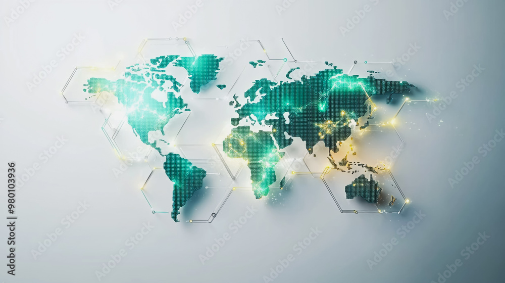 Abstract white background with Colorful business connection of line ...
