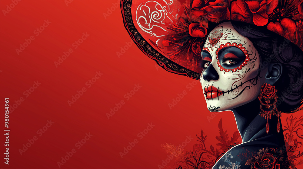 Ilustração La Catrina Portrait, a stylized vector of the iconic Catrina ...