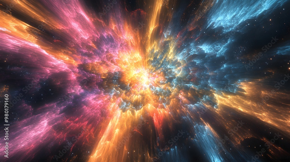 12. "A vibrant explosion of light and numbers in a cosmic nebula ...